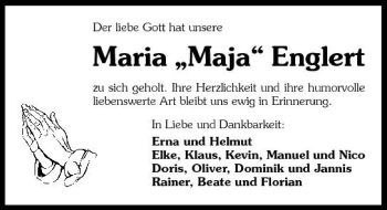 Traueranzeigen von Maria Englert | www.trauerundgedenken.de