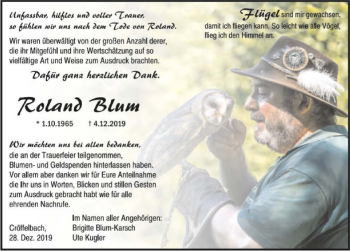 Traueranzeigen von Roland Blum | www.trauerundgedenken.de