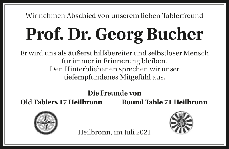 Traueranzeigen von Georg Bucher | www.trauerundgedenken.de