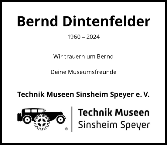 Traueranzeigen von Bernd Dintenfelder | www.trauerundgedenken.de